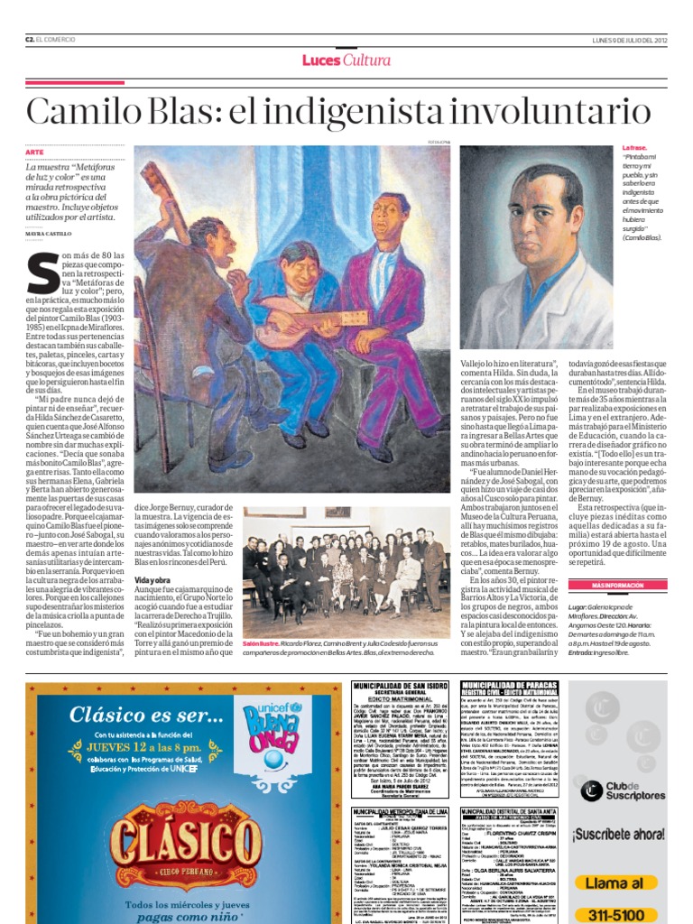 Camilo Blas: Retrospectiva de su arte | PDF | Perú | Pinturas