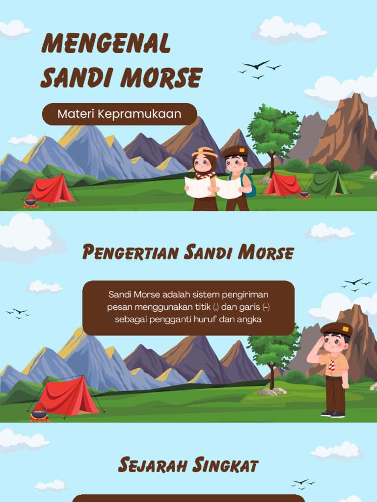 Mengenal Sandi Morse Presentasi Pramuka Biru Hijau Ilustratif Modern | PDF