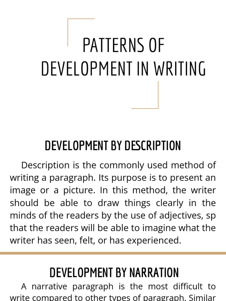 Patterns of Development in Writing | PDF | Analogy | Causality