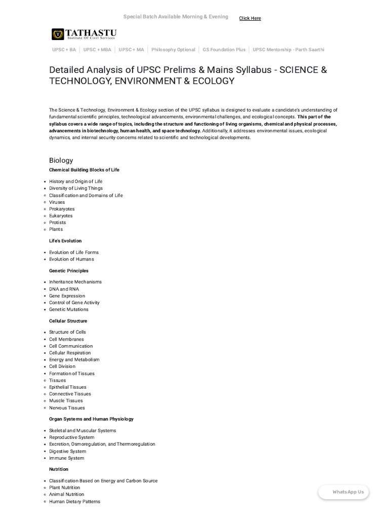 Detailed Analysis of Upsc Prelims & Mains Syllabus - Science ...