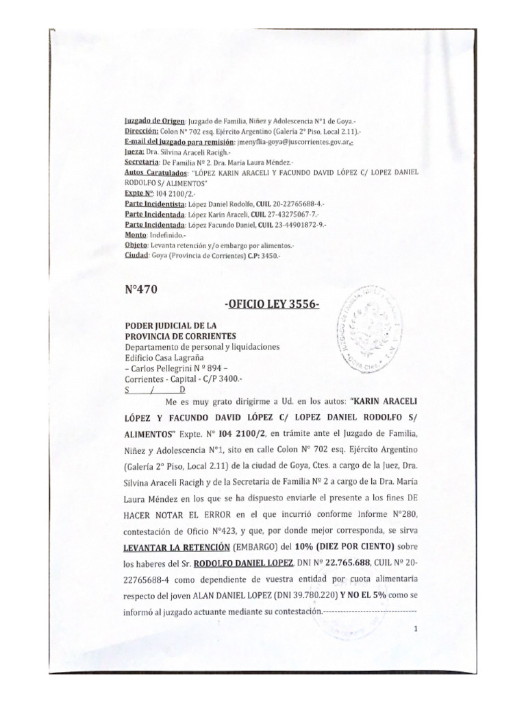 Oficio Expte 104 21002 | PDF