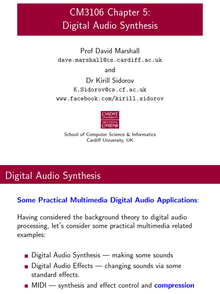 05_Audio_Synthesis | PDF | Frequency Modulation | Synthesizer