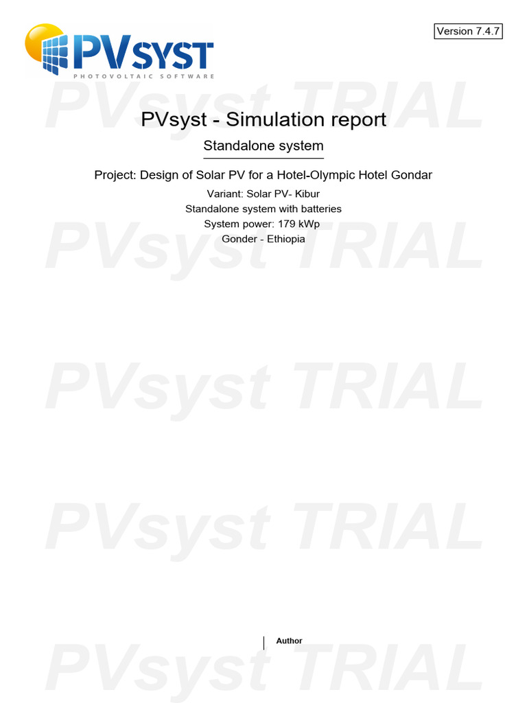 Design of Solar PV for a Hotel-Olympic Hotel Gondar_Project.vc3-Report ...