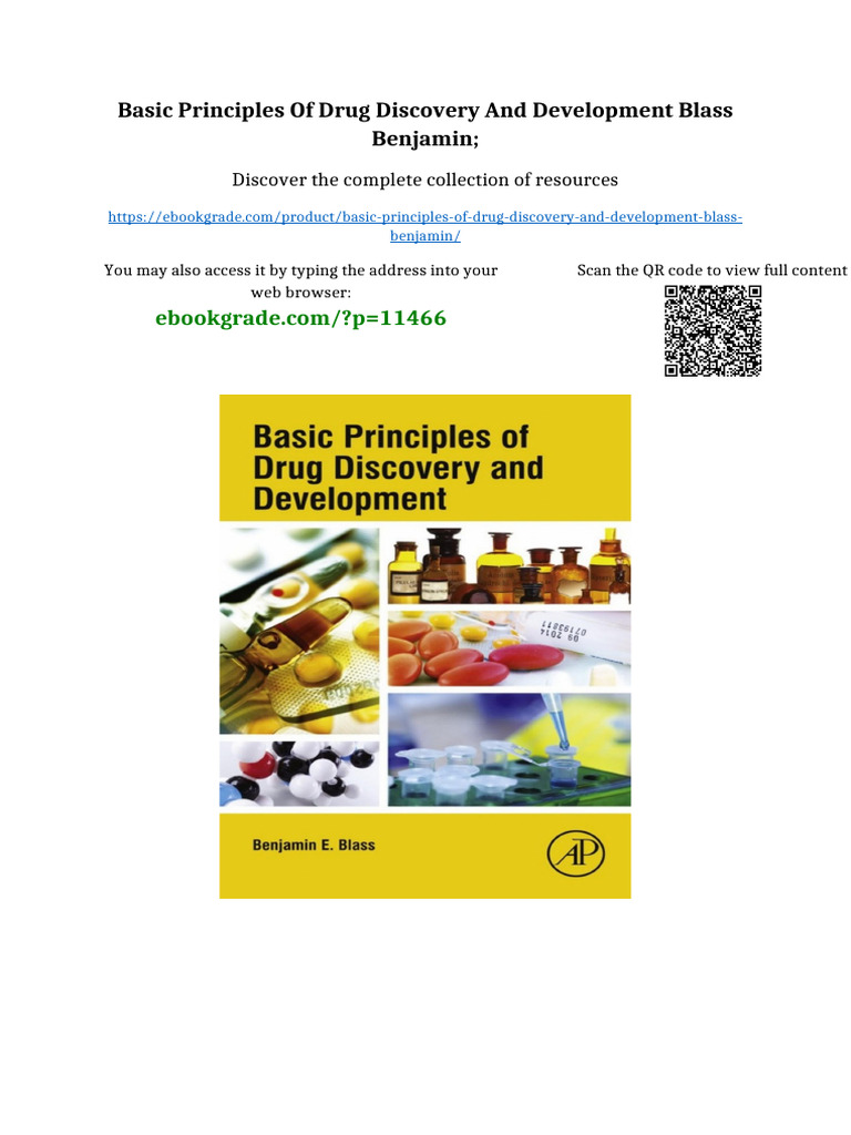 Basic Principles of Drug Discovery and Development Blass Benjamin ...