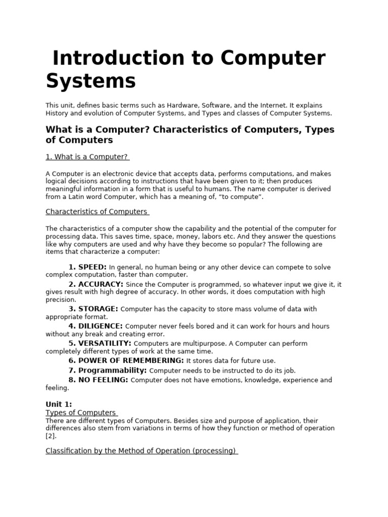 SUMMARY COS 101 Introduction to Computing Sciences | PDF | Computer ...