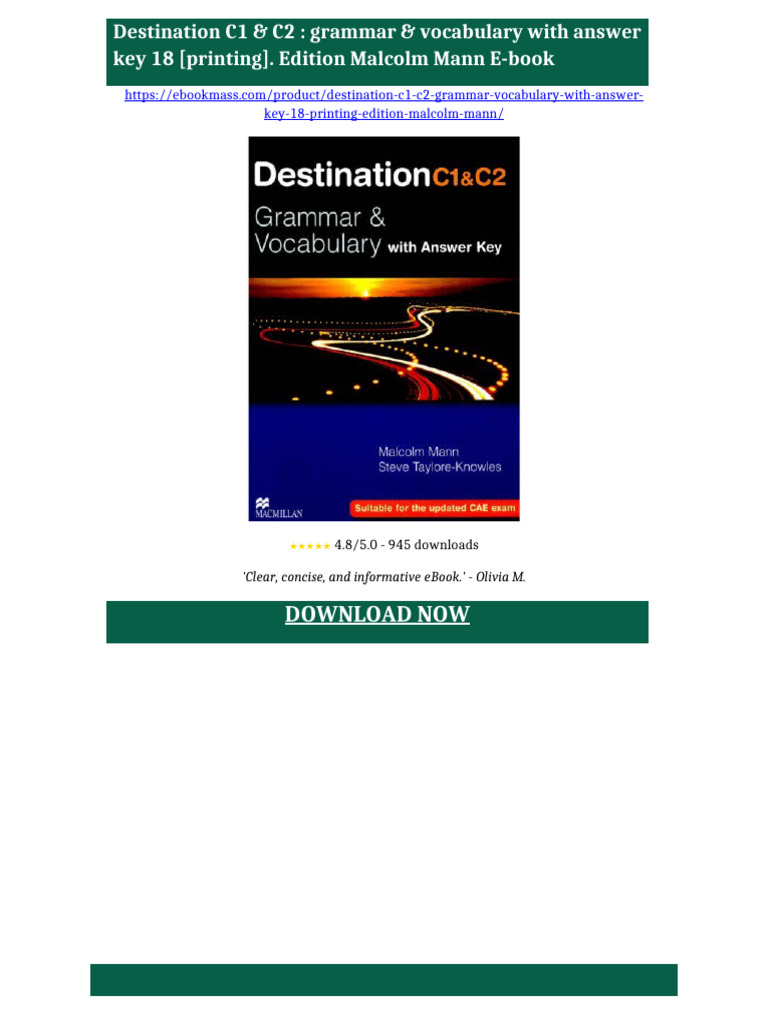 Destination C1 & C2 : grammar & vocabulary with answer key 18 [printing ...