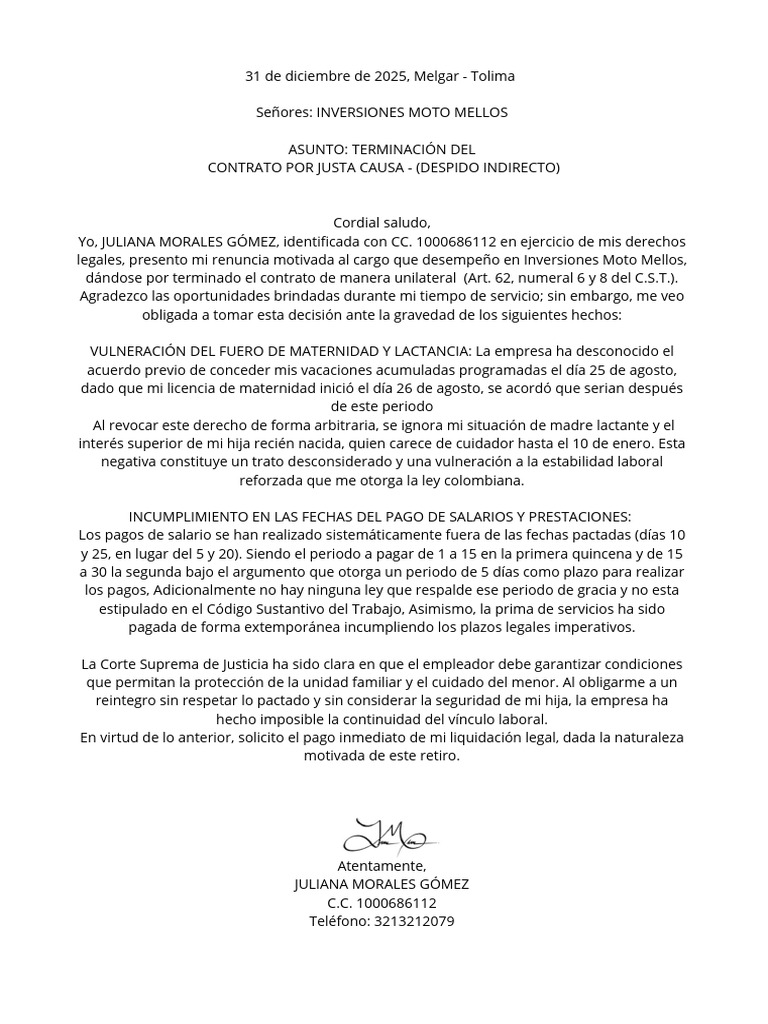 CERTIFICACIÓN LABORAL Melgar, 8 de Septiembre de 2025 El Condominio ...