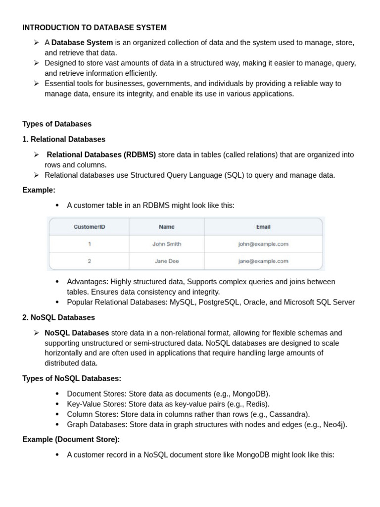 Introduction To Database System | PDF | Databases | No Sql