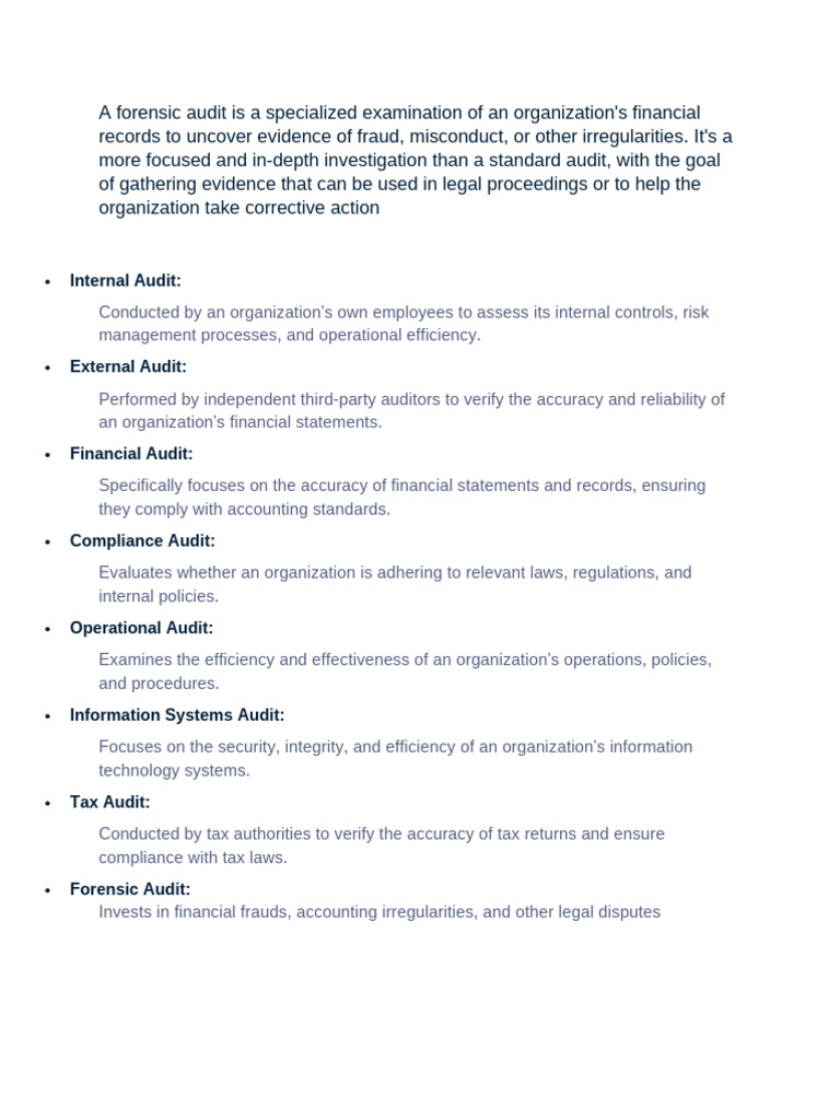 Difference Type of Audit | PDF