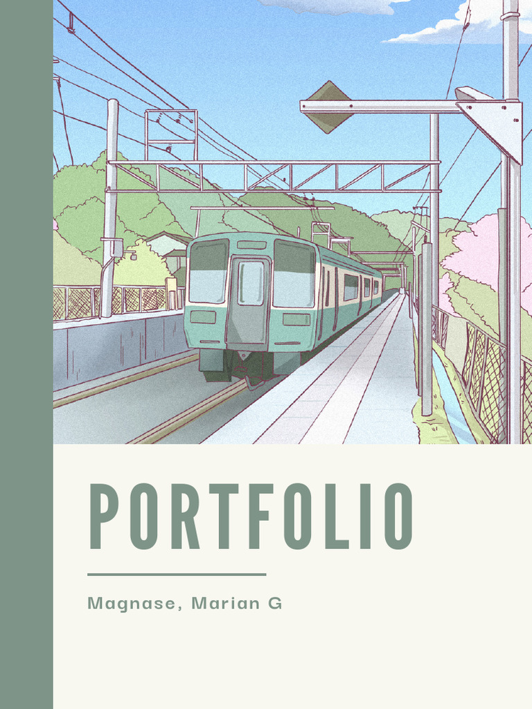 Green Grid Minimal Portfolio Cover Page | PDF