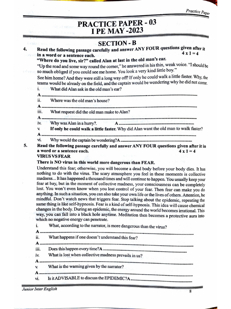 IPE 23 MAY.pdf | PDF | Adjective | Fear