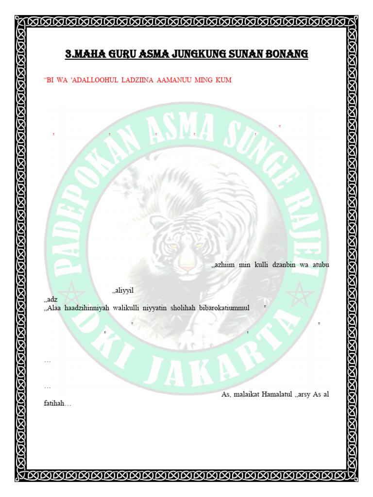 Maha Guru Asma Jungkuk Sunan Bonang | PDF