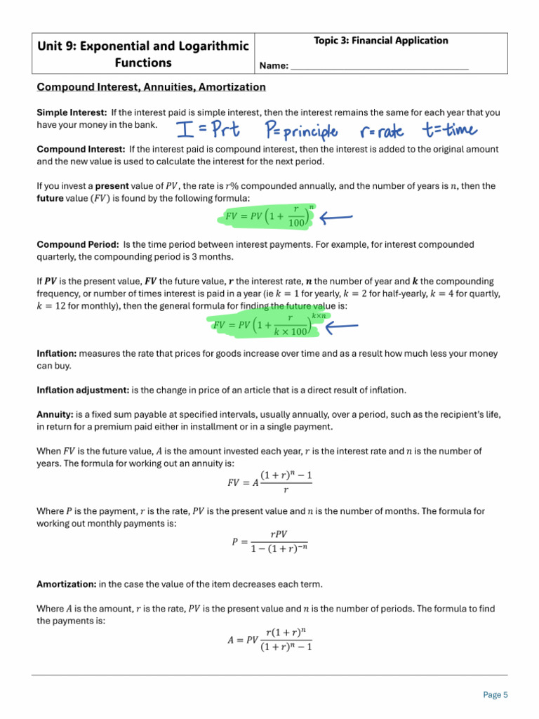 Ib Math SL Unit 9 Topic 3 Answers | PDF