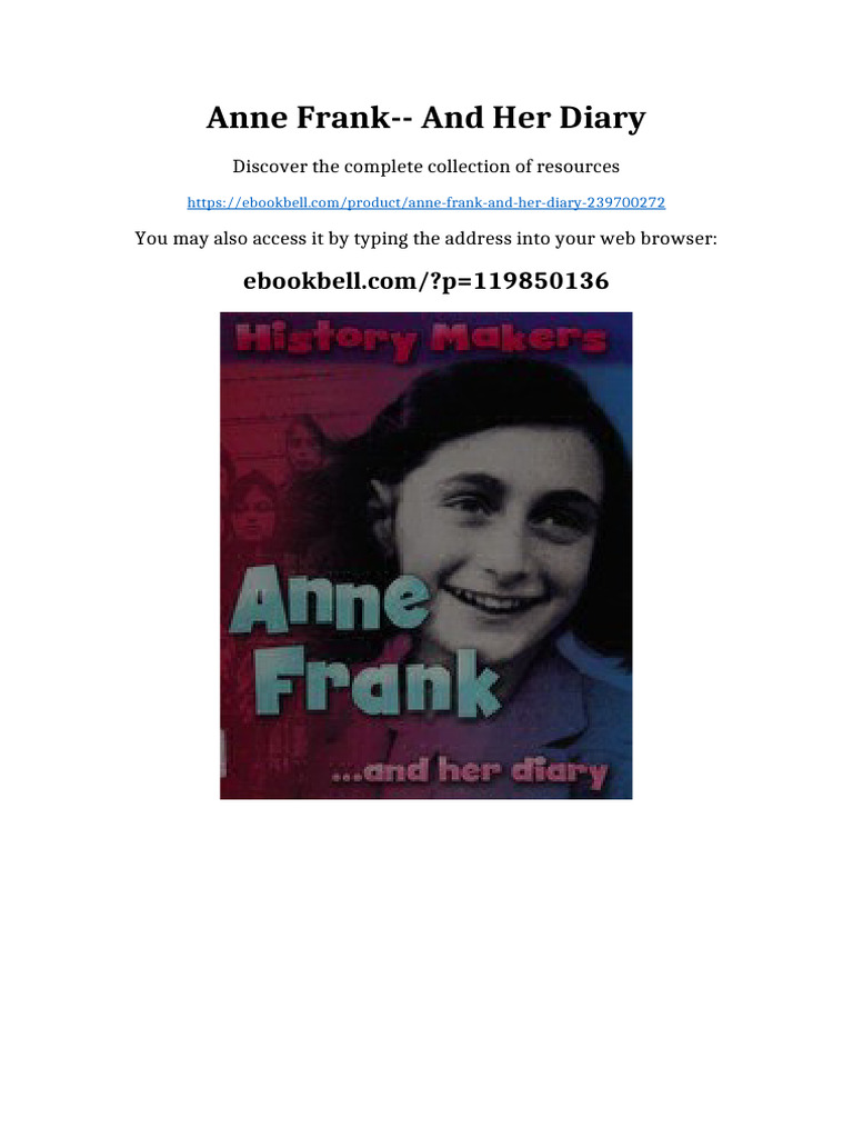 Anne Frank-- and her diary pdf version | PDF | Intellectual Property