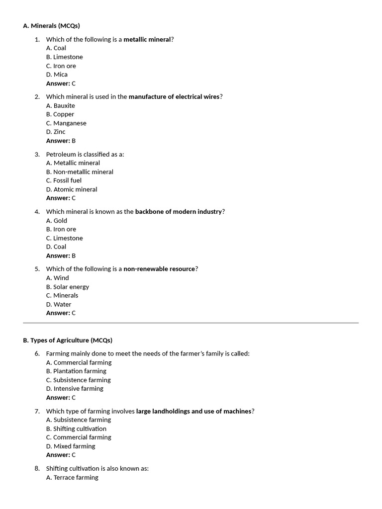 Geography quiz (class 6c) | PDF | Rock (Geology) | Crops