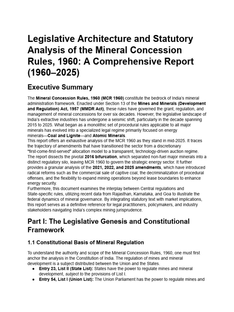 Mineral Concession Rules, 1960 Amendments | PDF | Mining | Lease