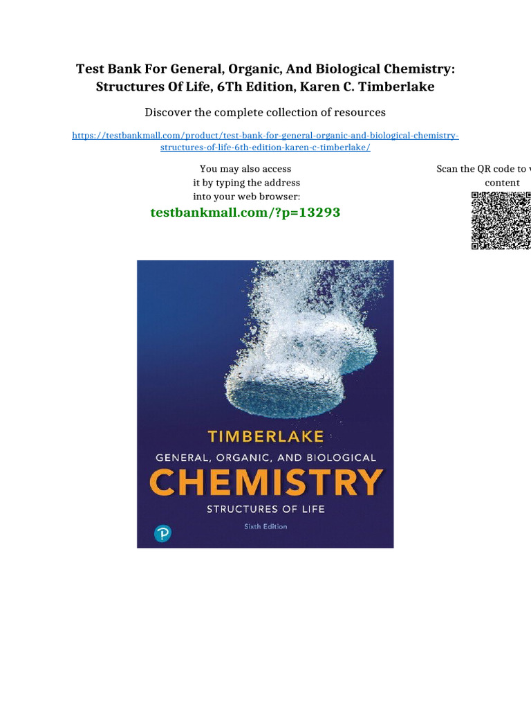 Test Bank for General, Organic, and Biological Chemistry: Structures of ...