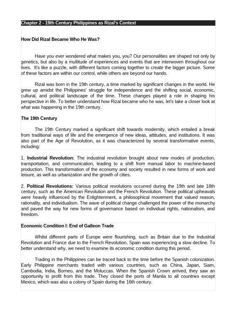 Chapter 2. 19th Century Philippines As Rizals Context - 083312 - 023020 ...