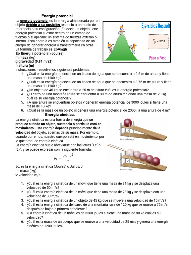 03 Energía Potencial y Cinética | PDF | Energía potencial | Masa