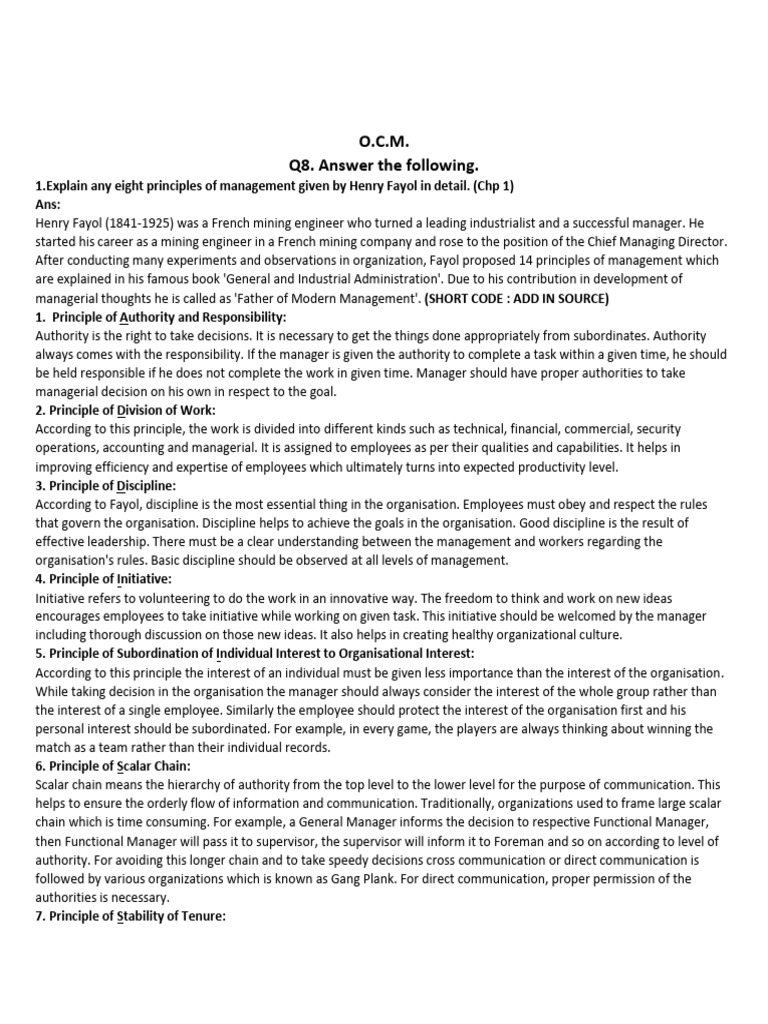 Ocm q.8. Answer in Detail | PDF | Insurance | Banks
