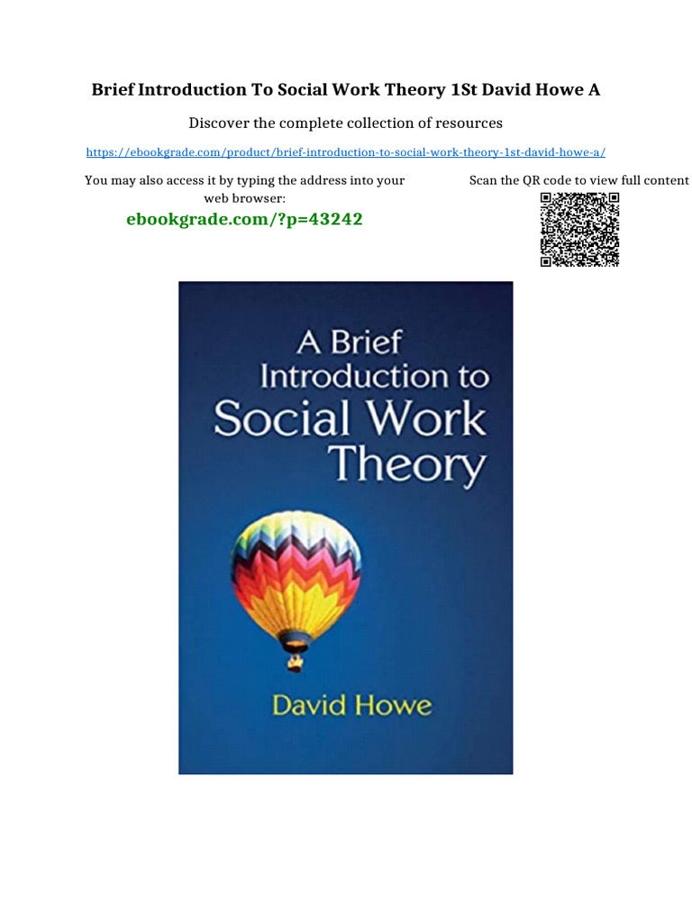 Brief Introduction to Social Work Theory 1st David Howe A download full ...