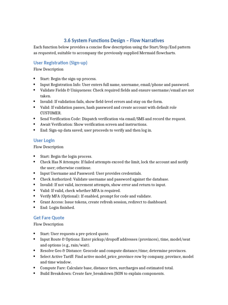 3 6 System Functions Flow Descriptions | PDF | Password | Login