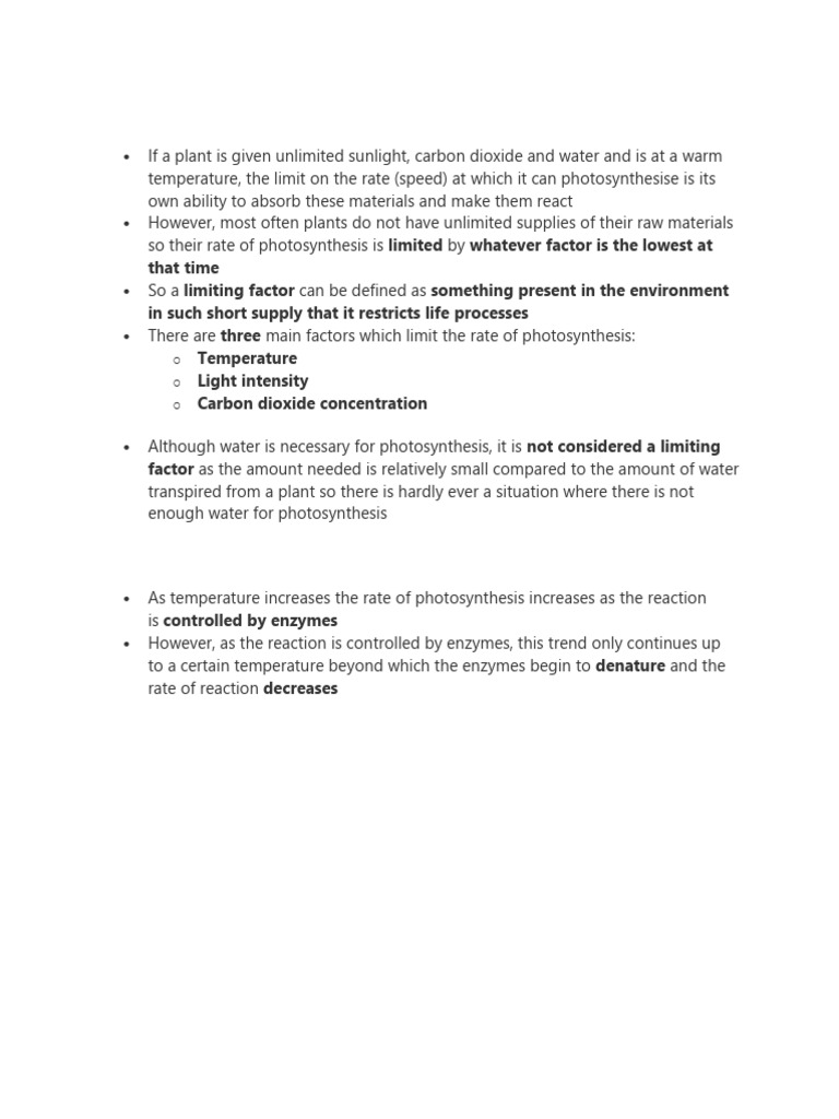 Limiting Factors | PDF | Photosynthesis | Carbon Dioxide