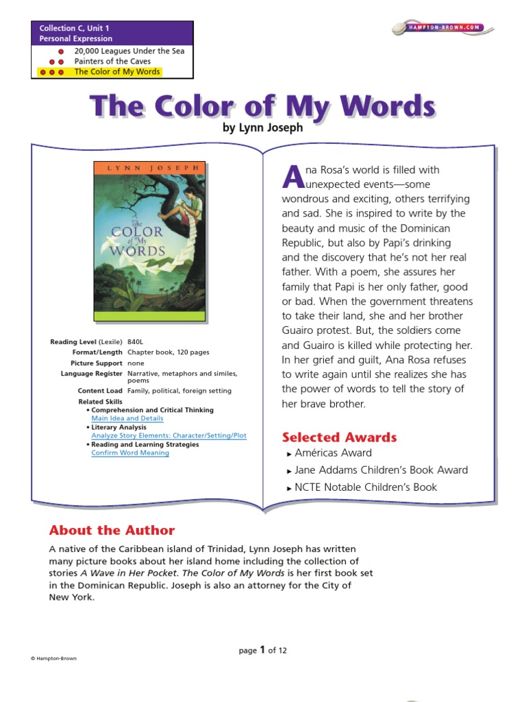 Color of My Words Guide | PDF | Notebook | Poetry