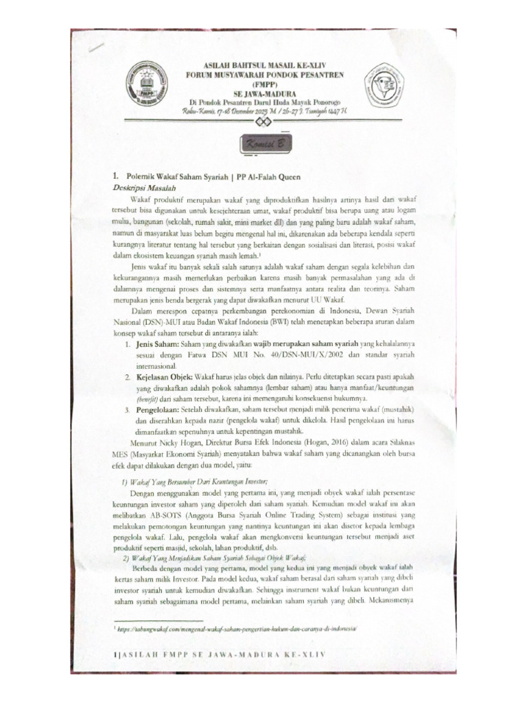 Asilah Bahtsul Masail Ke-Xliv | PDF