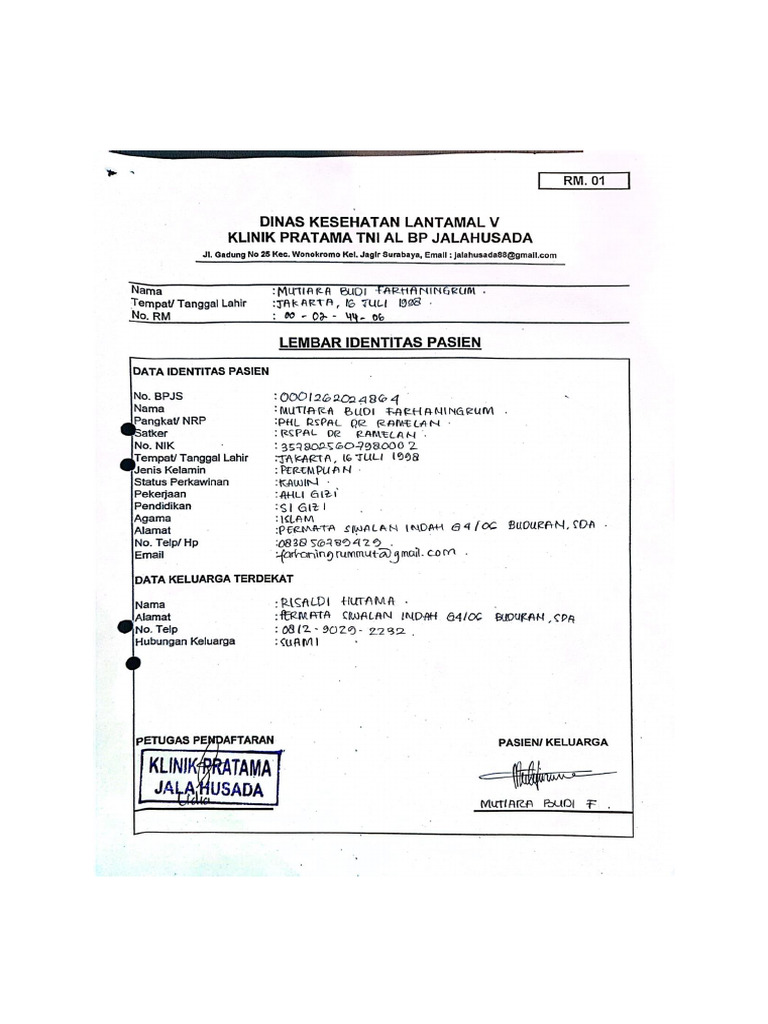 Rekam Medis 1-14 Lengkap Ny. Mutiara Budi | PDF