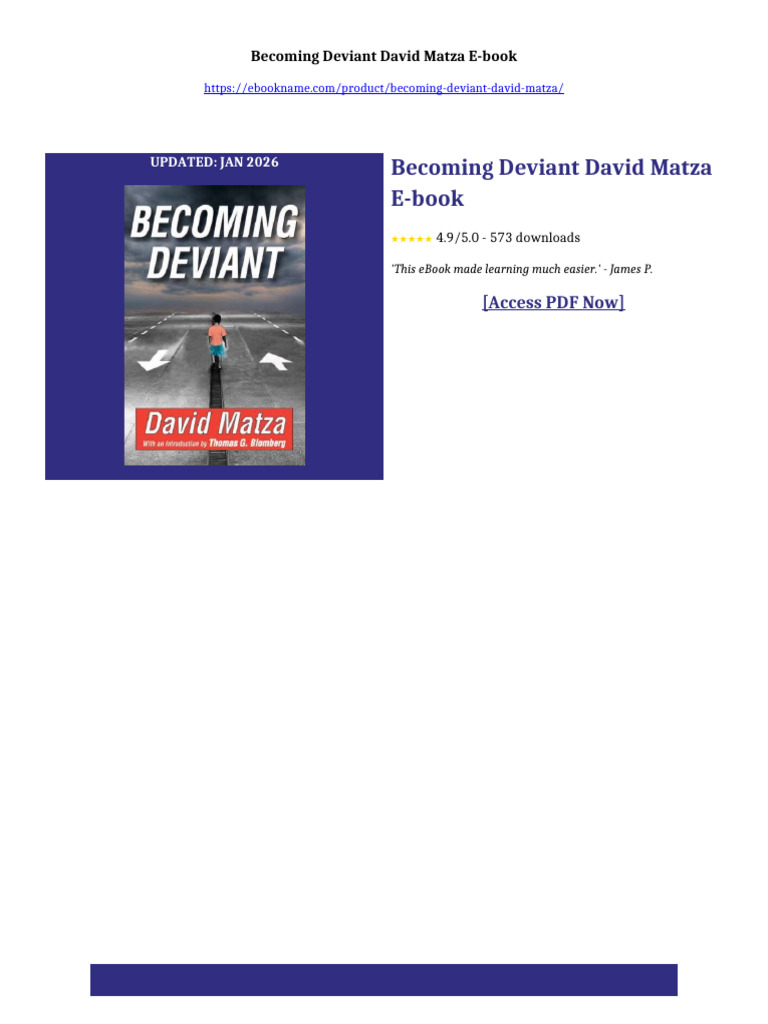 Becoming Deviant David Matza Ebook Testbank Solutions PDF Available ...