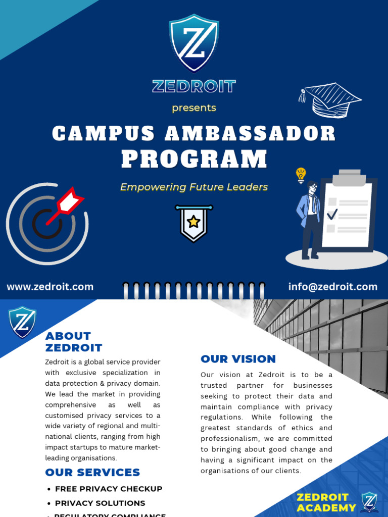 Zedroit Campus Ambassador Program Brochure | PDF | Regulatory ...