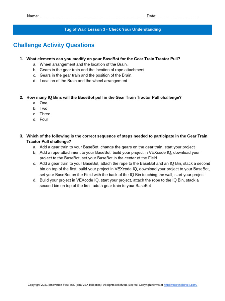 IQ - Tug of War - L3 - Challenge CYU | PDF