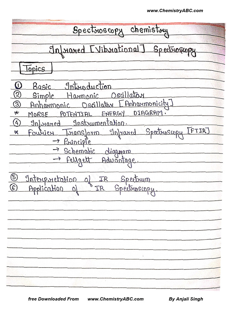 Infrared Spectroscopy Handmade Notes | PDF