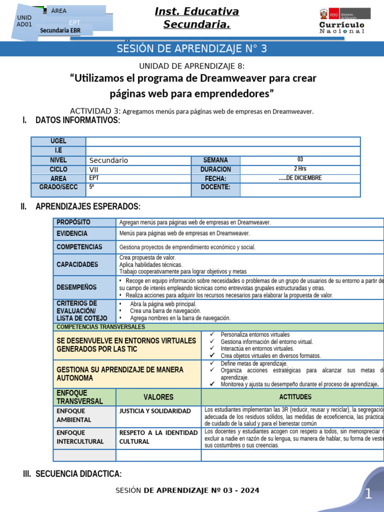 5º Ses Act 3-Ept-U8 | PDF | Aprendizaje | Maestros
