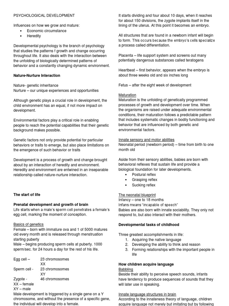 Psychological Development | PDF | Cognitive Development | Adolescence