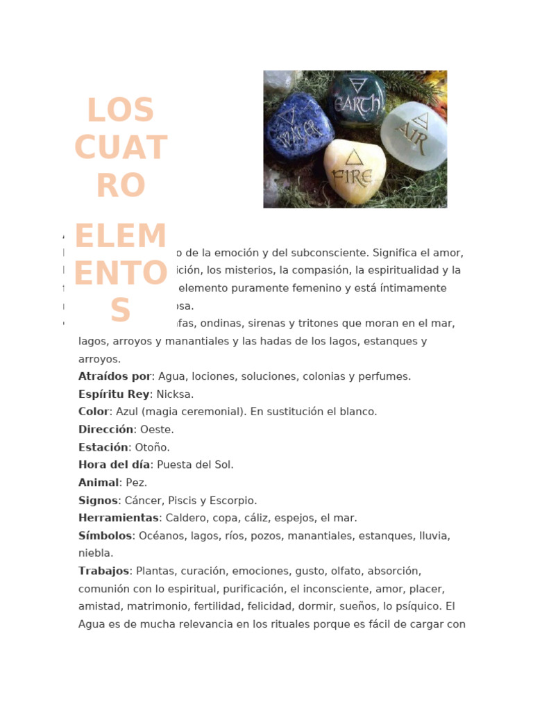Los 4 Elementos Wicca Reencarnada.net | PDF | Amor | Perfume