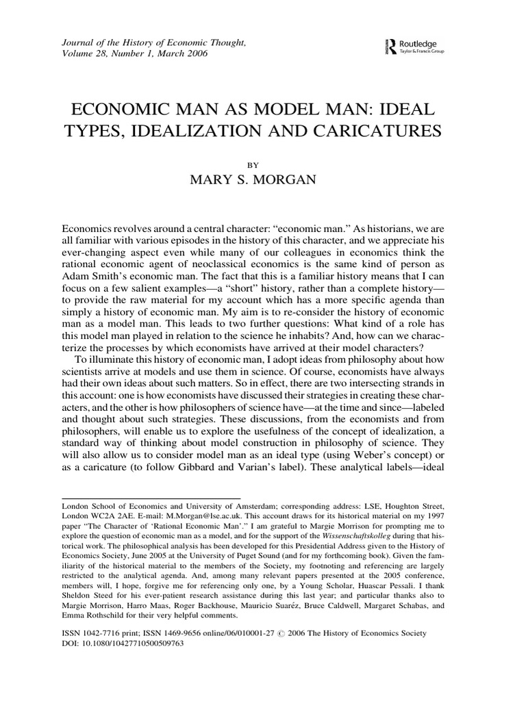 Economic Man As Model Man Ideal Types Id | PDF | Mathematics | Utility