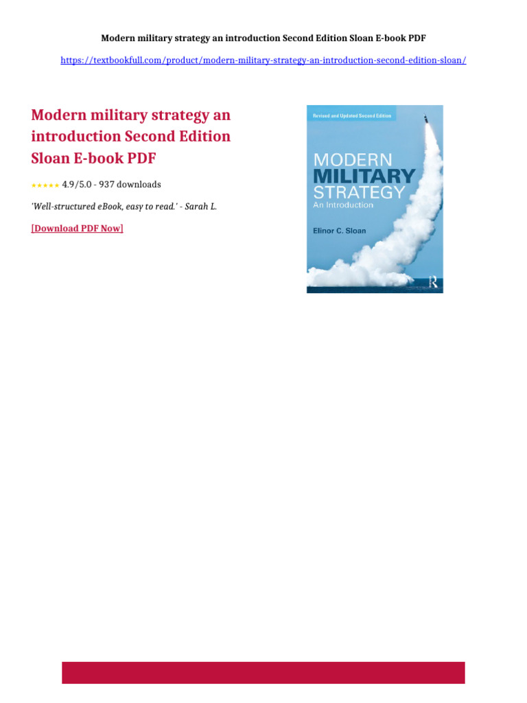 Modern Military Strategy An Introduction Second Edition Sloan Ebook ...