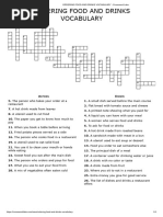 Restaurant Crossword Puzzle Clues | PDF | Meal | Food And Drink Preparation