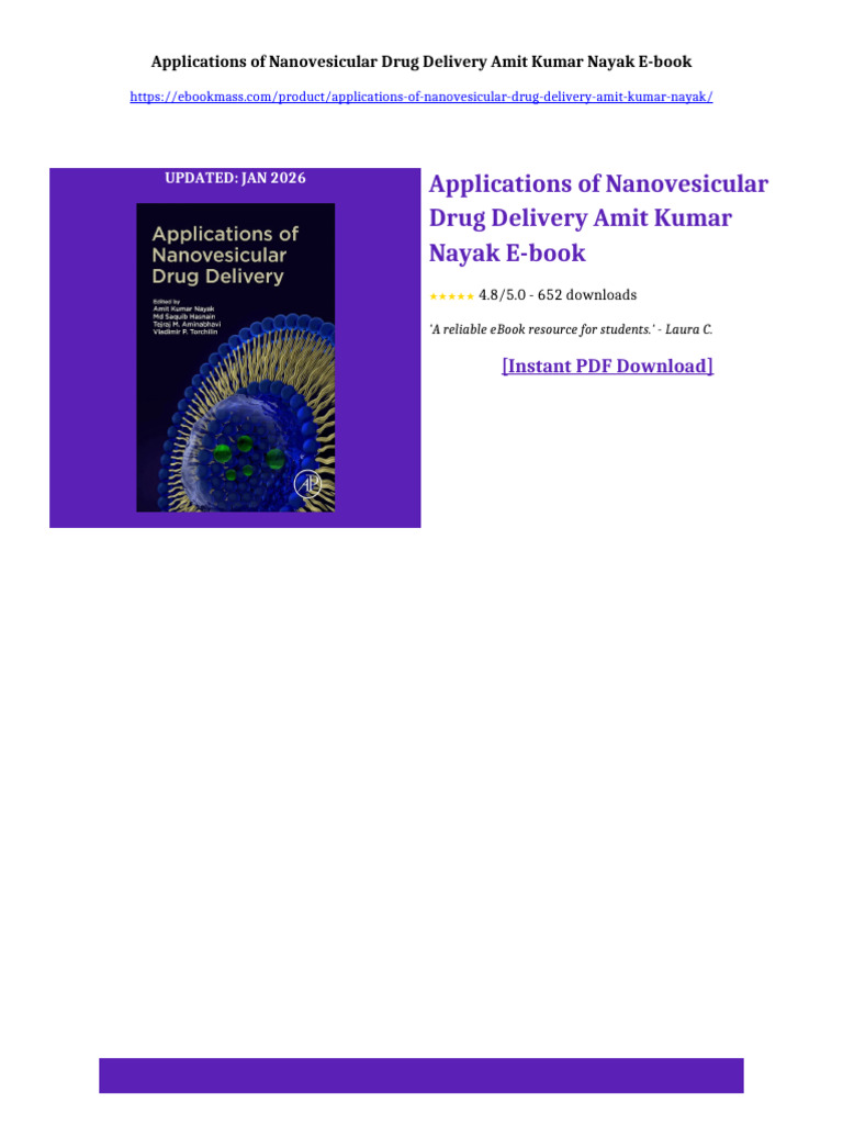 Applications of Nanovesicular Drug Delivery Amit Kumar Nayak ebook ...
