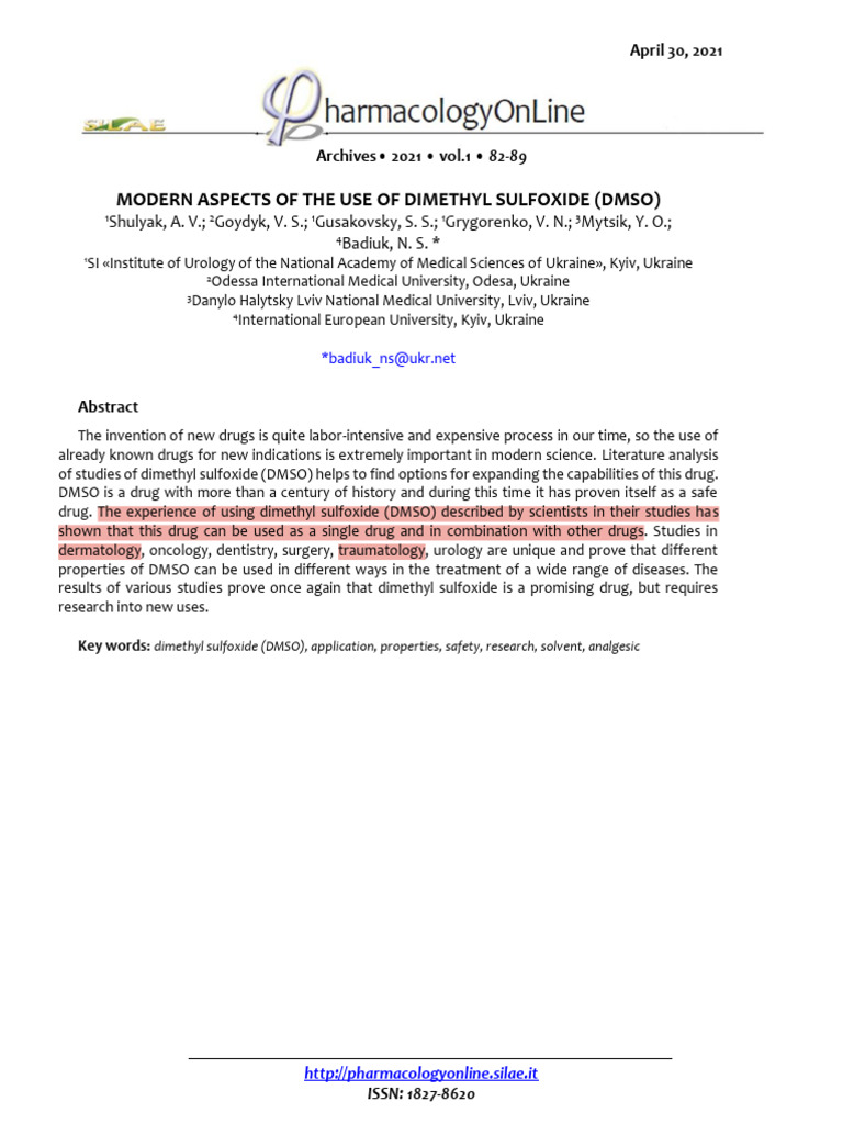 PhOL - 2021 - 1 - A011 - Shulyak (H) | PDF | Dimethyl Sulfoxide ...