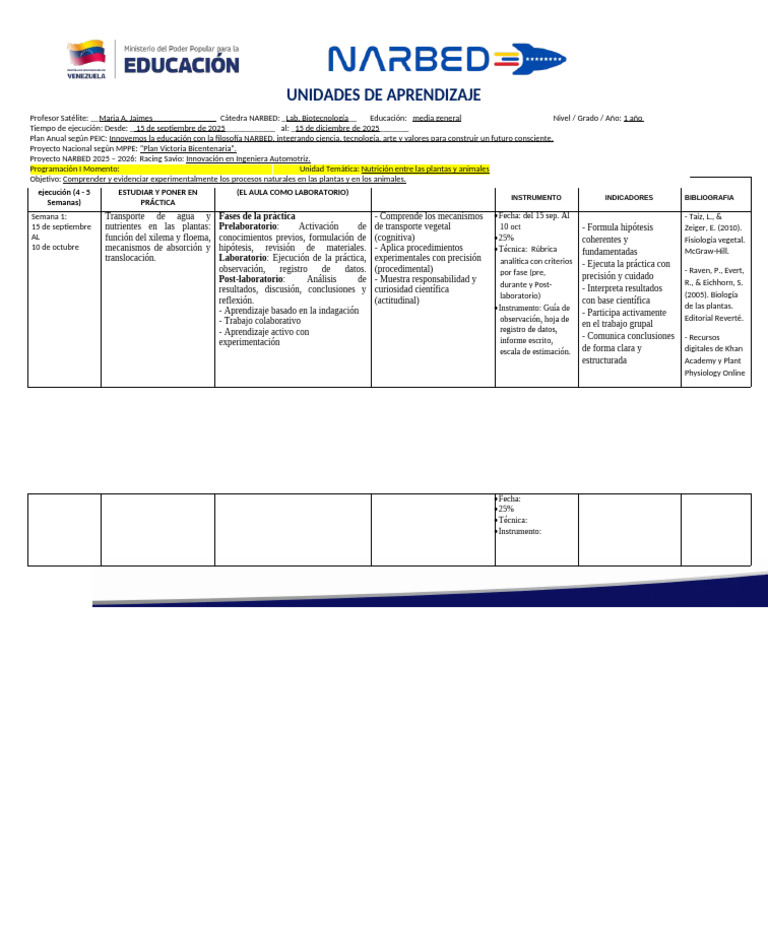 Formato Docente Satelite Ejemplo | PDF | Aprendizaje | Laboratorios