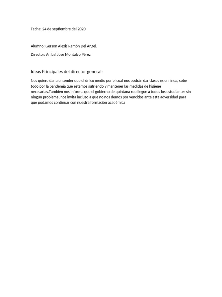 Ideas Principales Del Director General | PDF