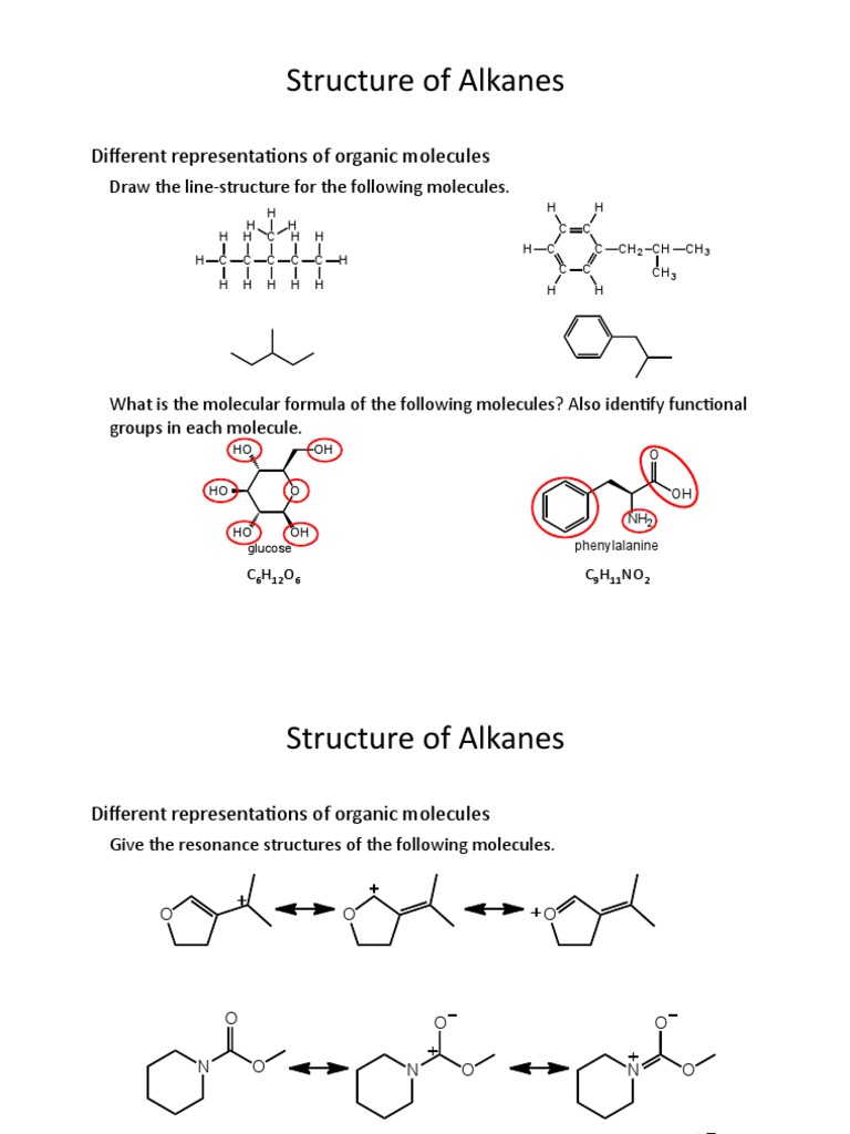 Structure of Alkanes: Different Representa4ons of Organic Molecules ...