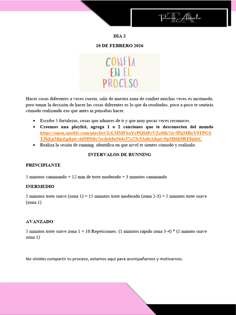 Dia 2 Reto 21 Dias Crea Habitos. | PDF