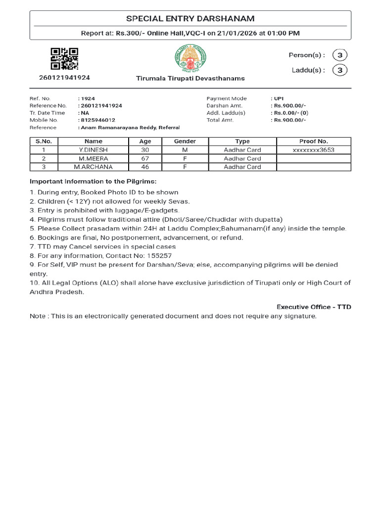 Confirmation Ticket TTD | PDF