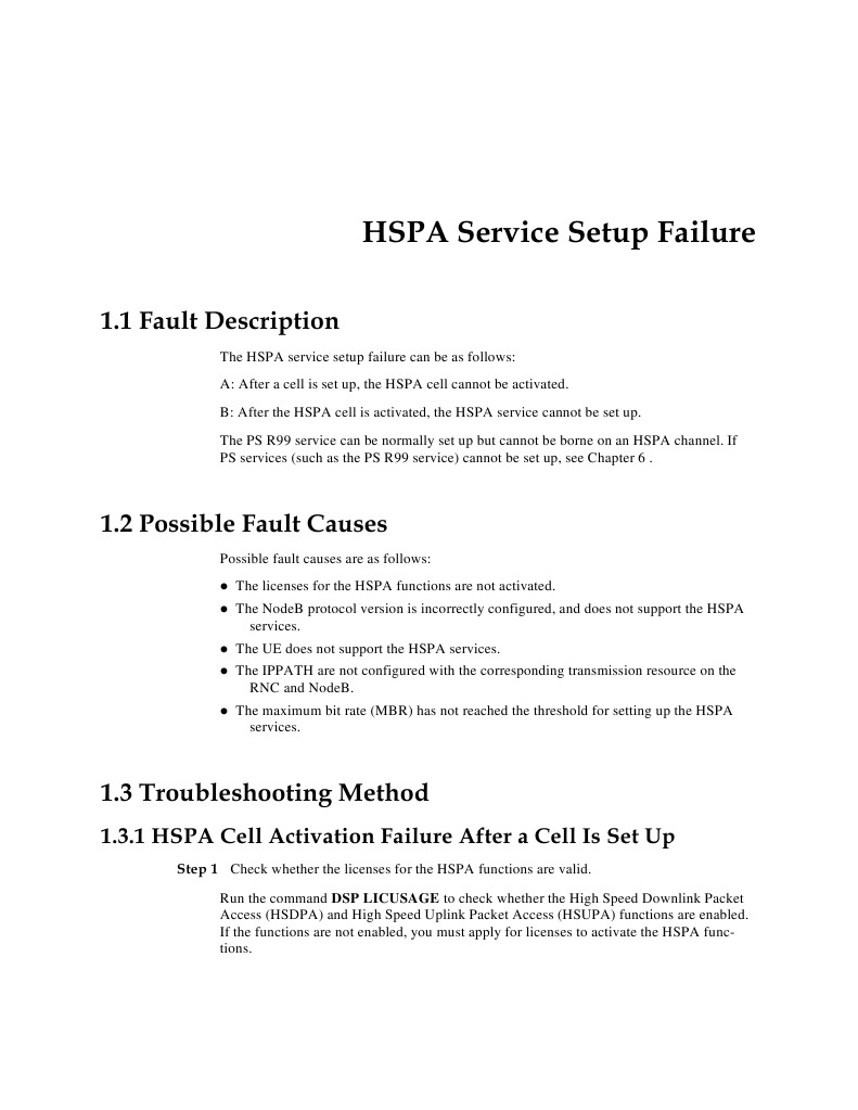 HSPA Service Setup Failure | PDF | High Speed Packet Access | Network ...
