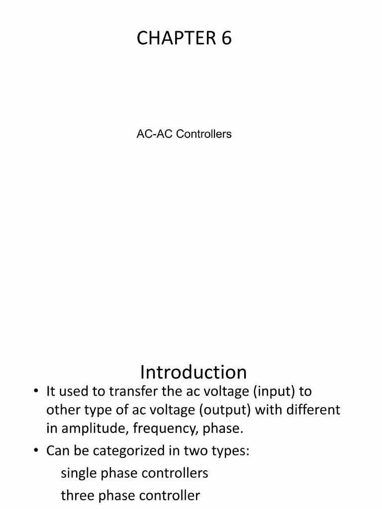Chapter 6 AC AC Controllers | PDF