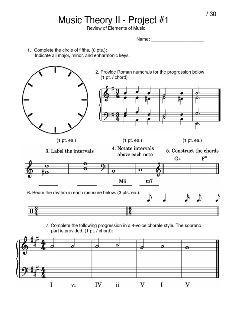 Music Theory II - Project #1 | PDF
